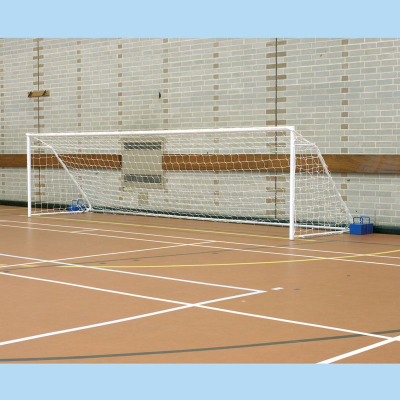 Pair of Senior Folding Sports Hall 5-a-side Goals (4.88m x 1.22m)