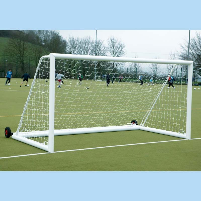 Pair of Aluminium Rollaway 7-a-side Football Goals (16' x 6')