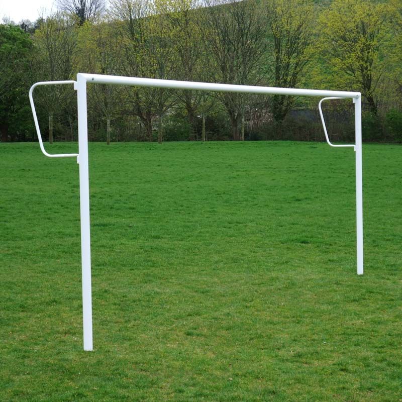 Pair of 12' x 6' Socketed Steel Mini Soccer Goals c/w Nets
