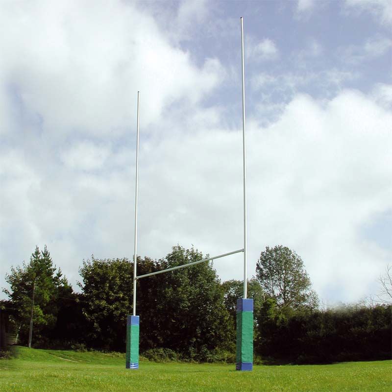 10.1m High Senior Steel Rugby Posts (Pair with Sockets)