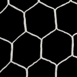 Pair of Full Size Hexagonal Mesh 'Box' Football Nets (4mm/White)