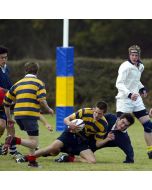 10.1m High Senior Steel Rugby Posts (Pair with Sockets)