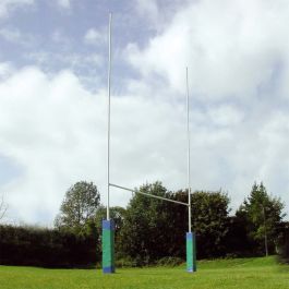 10.1m High Steel Rugby Posts (Pair, Hinged Sockets)